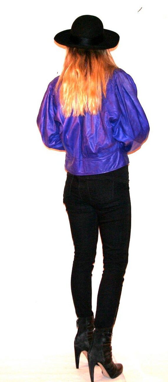 Insanity Purple Vintage Leather Jacket- Size S/M - Gem