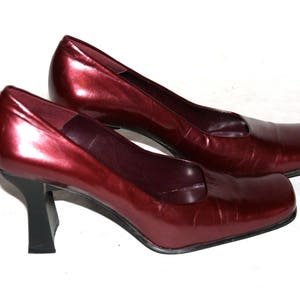 Super Cool Cherry Red Metallic 90's Pumps Size 10 US - Etsy