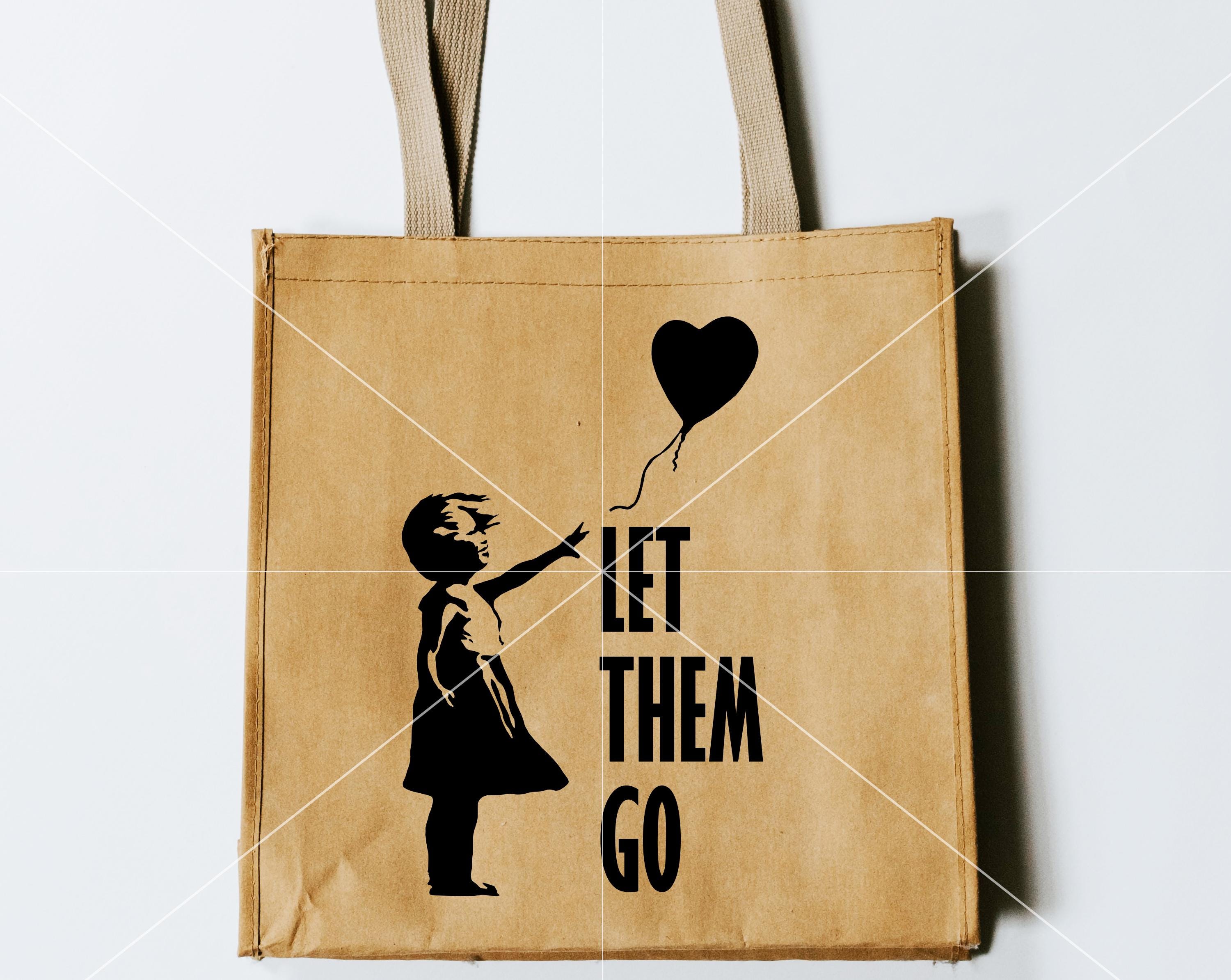 Banksy Girl Let Them Go Svg Png Dxf, Banksy Girl With Red Balloon Svg ...