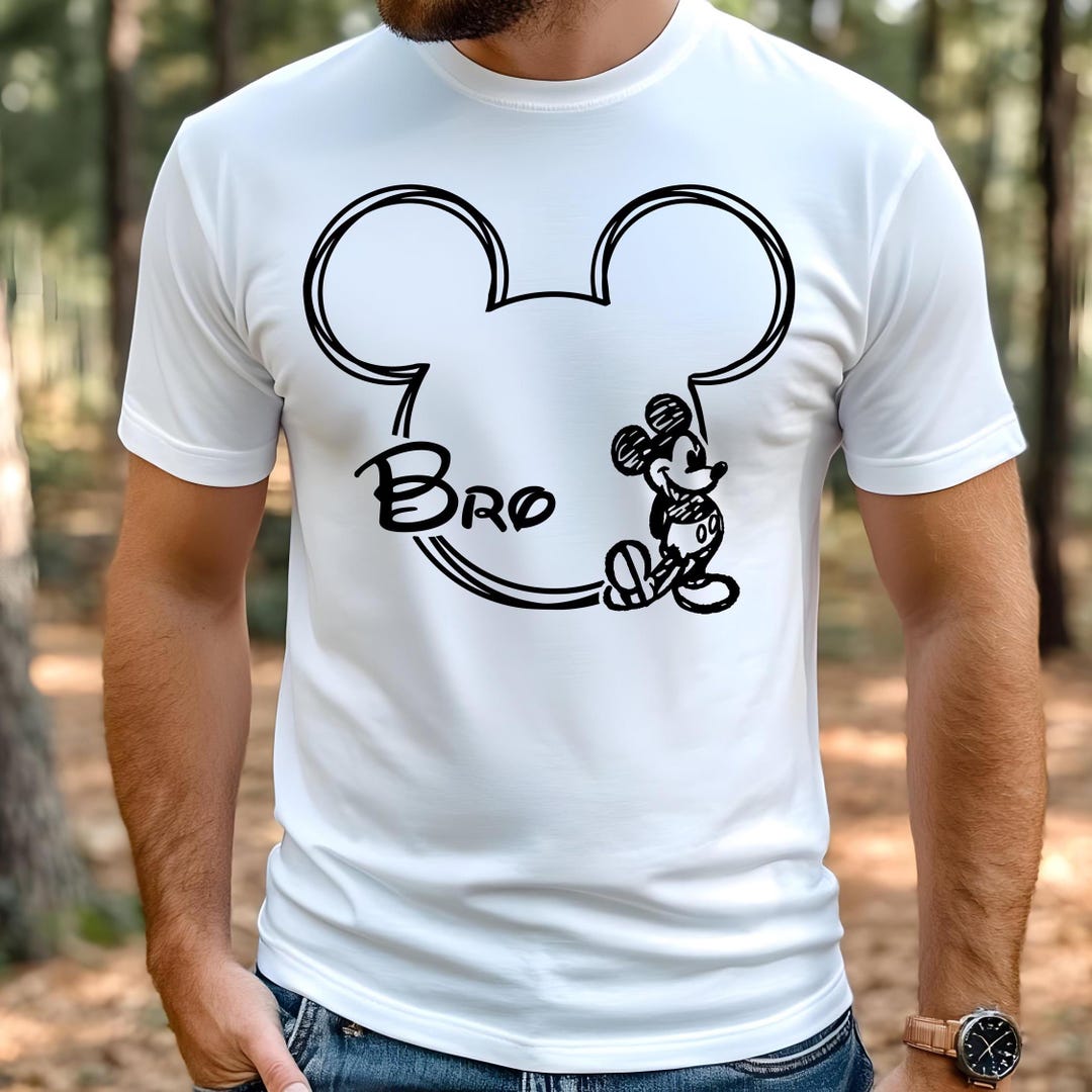 Sketch Mouse Head Bro Design Svg Png Cricut, Vacation Brother Shirt Svg ...