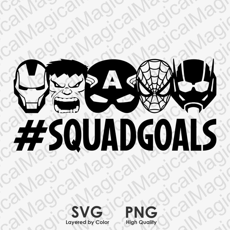 Superheroes Faces Squad Goals Svg Png, Superhero Faces Shirt Design Svg ...