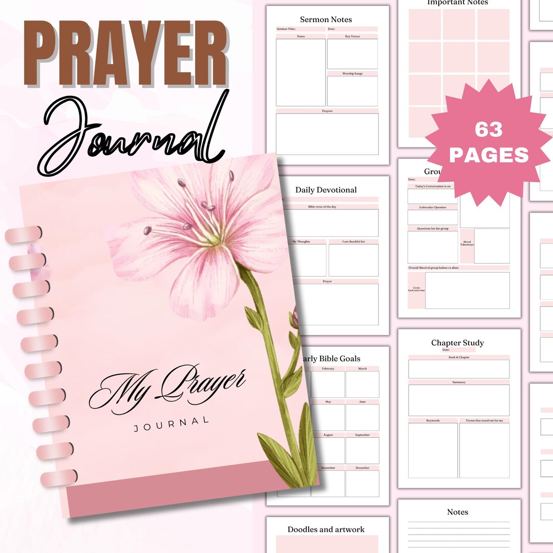 Bible Study Guide | Printable Prayer Journal & Gratitude Journal ...