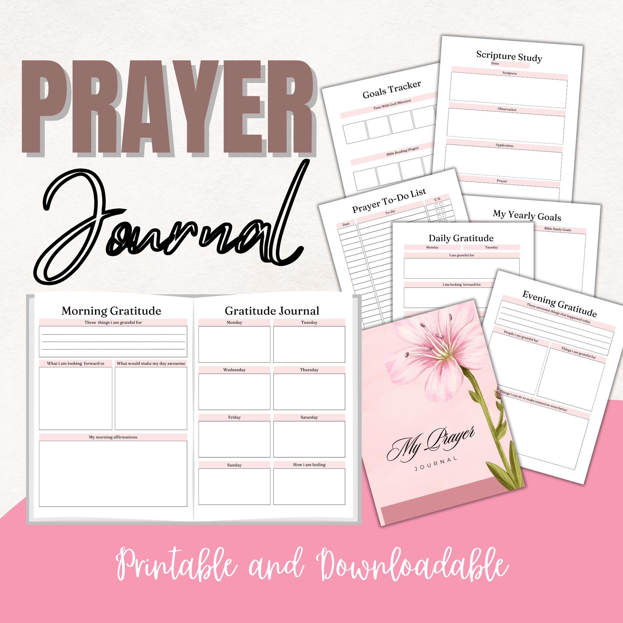 Bible Study Guide | Printable Prayer Journal & Gratitude Journal ...
