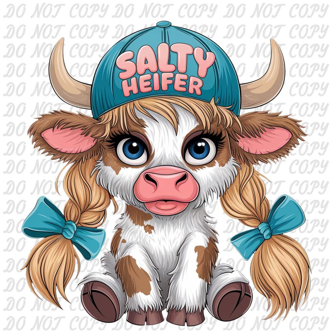 Salty Heifer Cow Png, Highland Cow Png, Trucker Hat, Cow Sublimation - Etsy