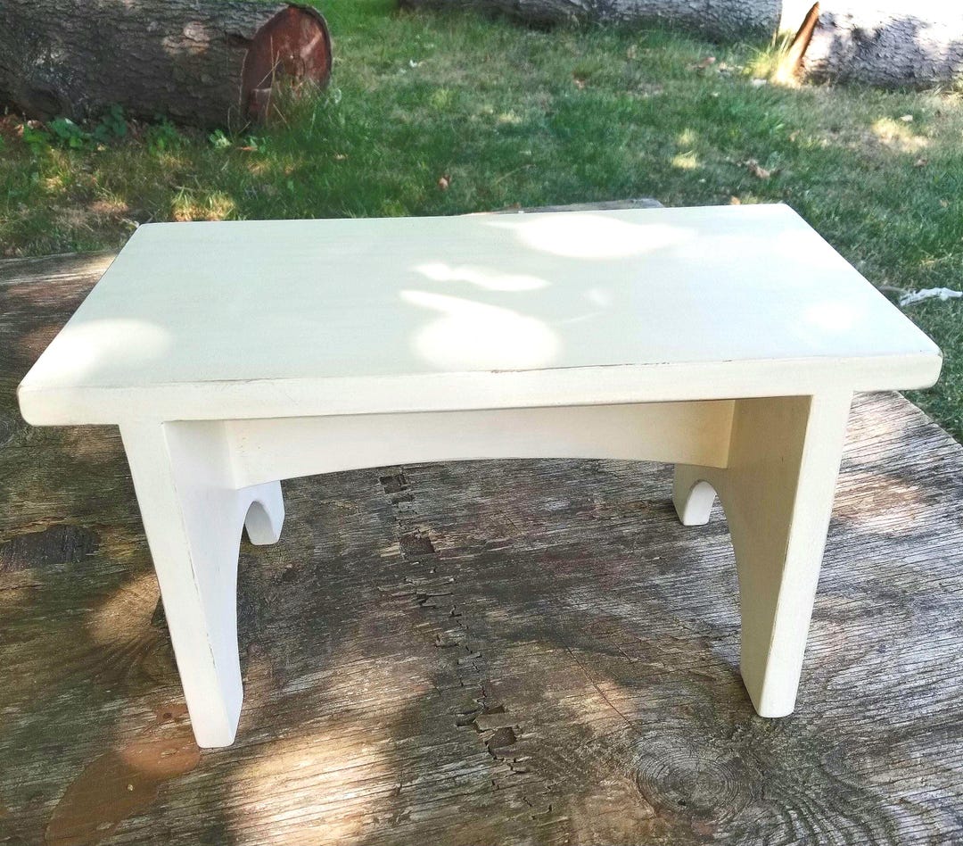 Primitive Step Stool Small Bench Antique White - Etsy