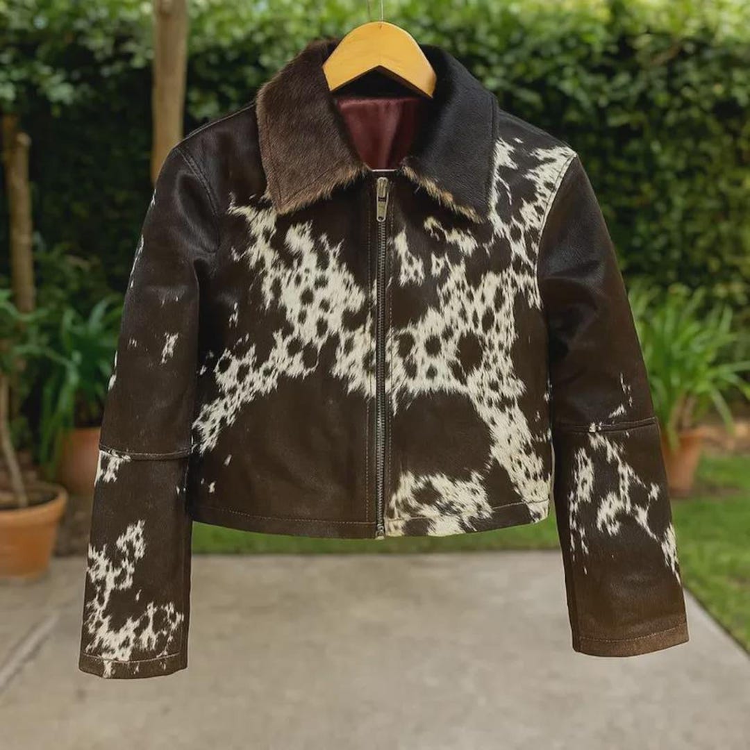 Cowhide Hair-on Hide Leather Jacket - Western Style - Etsy