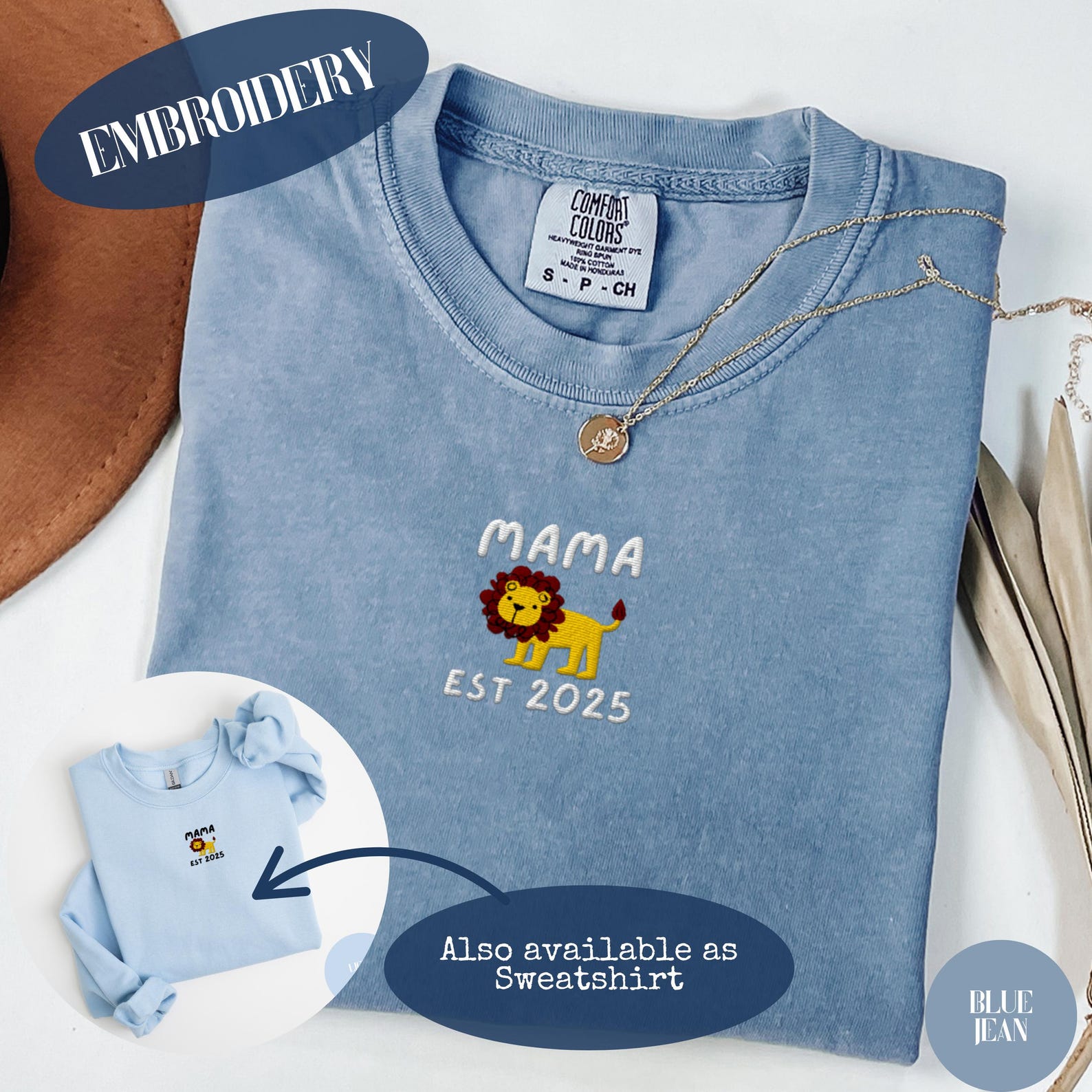 Lion Birthday Outfit, Custom Mama, Dada Embroidery, Custom Date Shirt ...