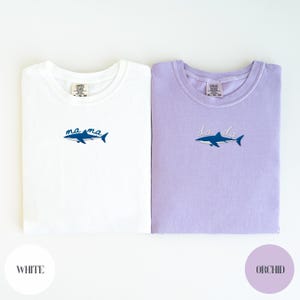 Embroidered Mama Shark, Dada Shark Shirt, Custom Mama Dada Shark ...
