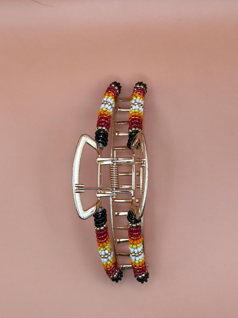 Handmade Native American Beadwork Hair Clip: Gold Claw , Silver Claw (4 ...