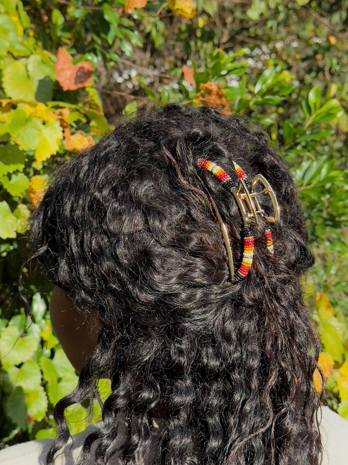 Handmade Native American Beadwork Hair Clip: Gold Claw , Silver Claw (4 ...