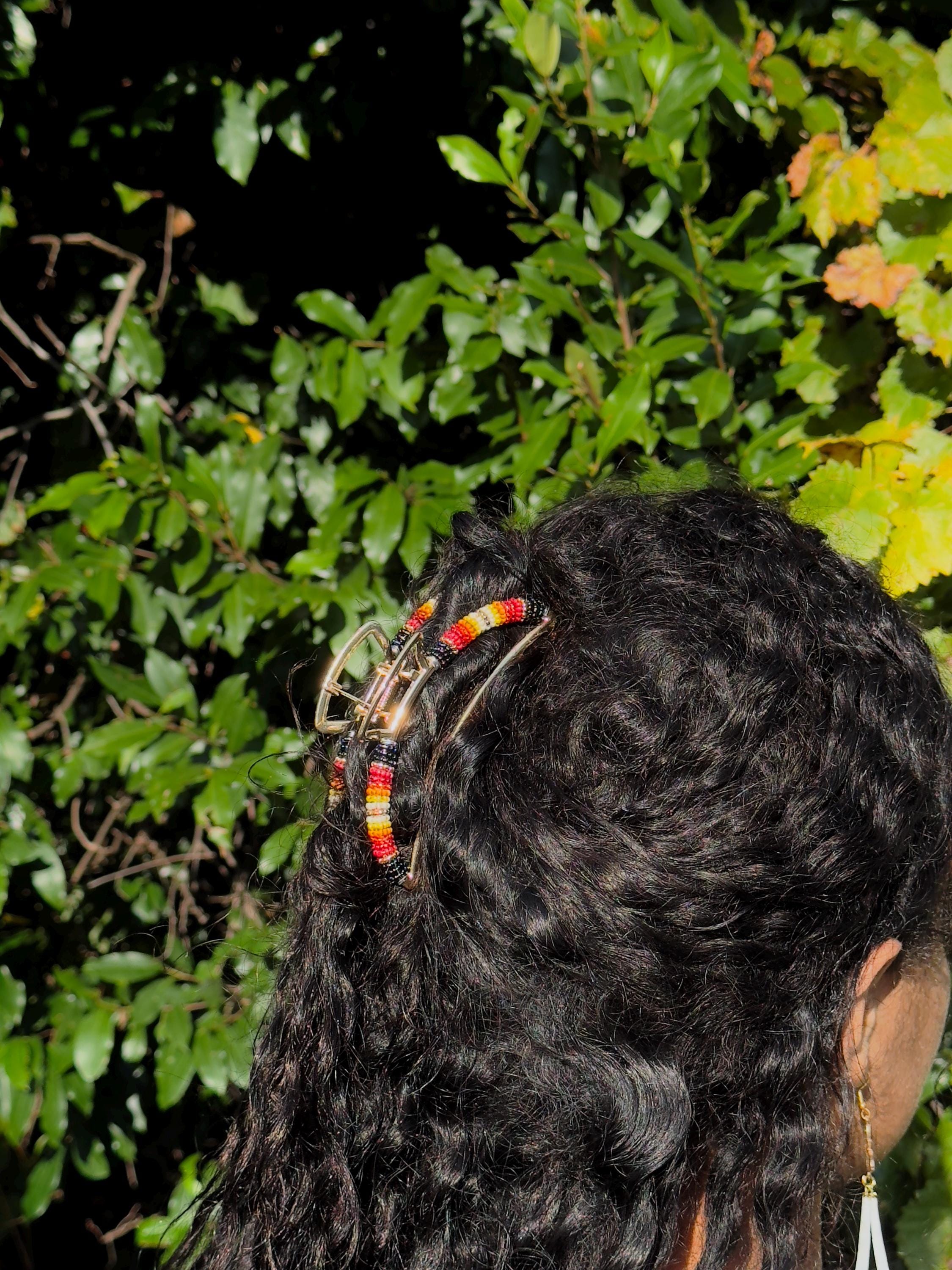 Handmade Native American Beadwork Hair Clip: Gold Claw , Silver Claw (4 ...
