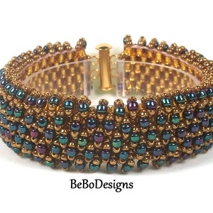 Loopy Loop Bead Woven Seed Bead Bracelet in Metallic Blue Iris AB - Etsy