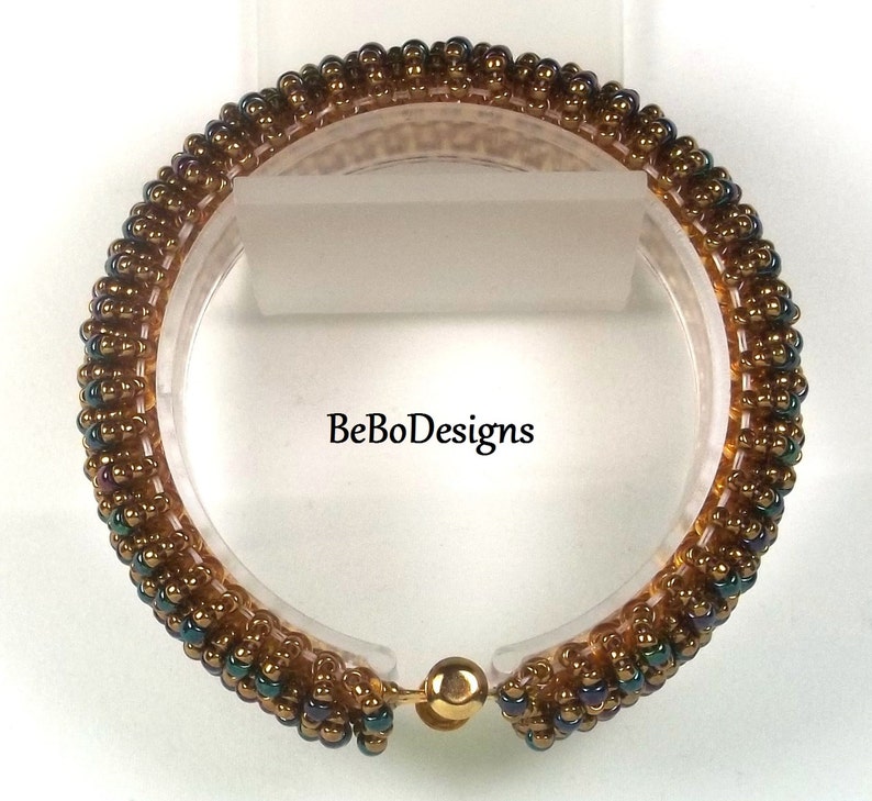 Loopy Loop Bead Woven Seed Bead Bracelet in Metallic Blue Iris AB - Etsy