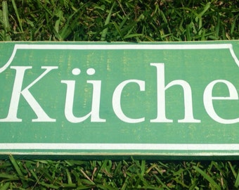 12x6 German Kuche Kitchen Custom Wood Sign Deutsch Cook | Etsy