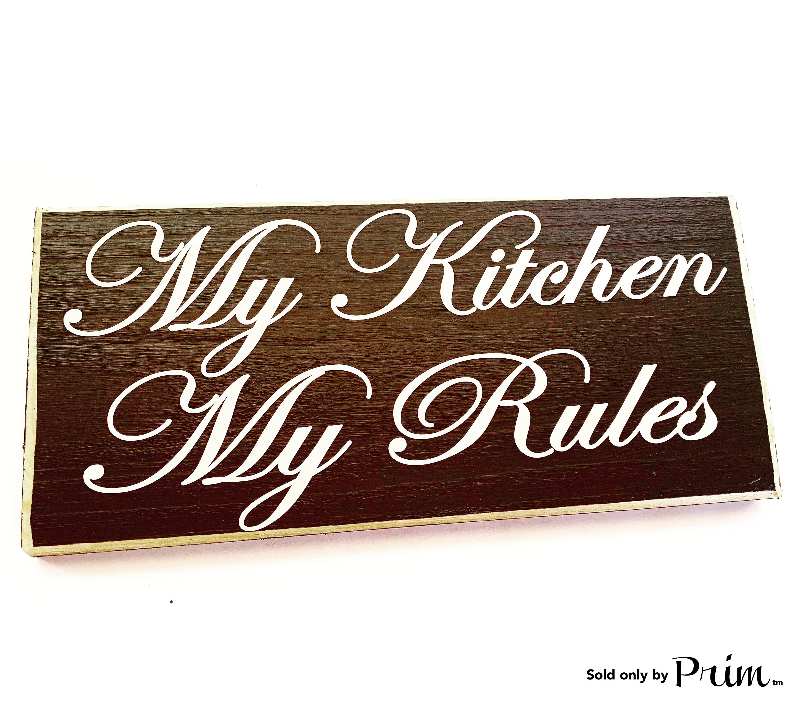 12x6 My Kitchen My Rules Custom Wood Sign Kiss the cook Chef | Etsy