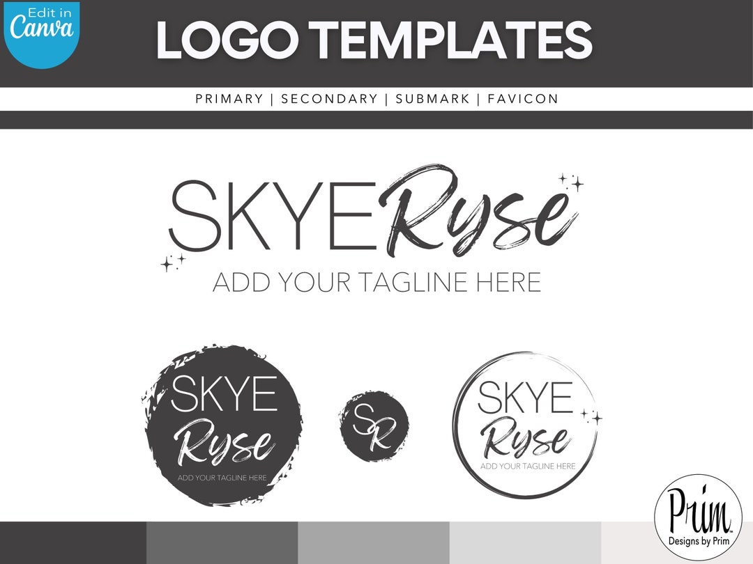 Skye Ryse Logo Design Template Canva | Small Business Logo | Editable ...