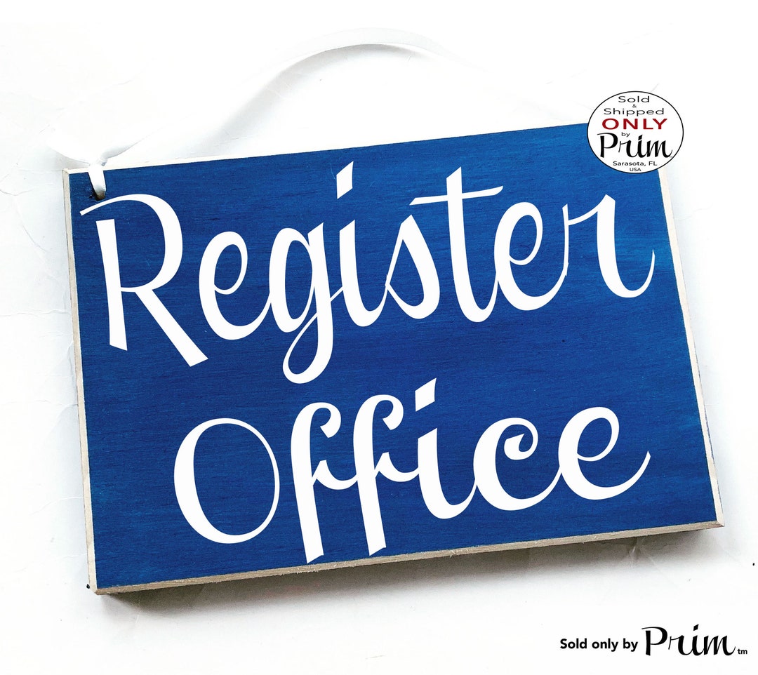 8x6 Register Office Custom Wood Sign Front Office Entrance Reception ...
