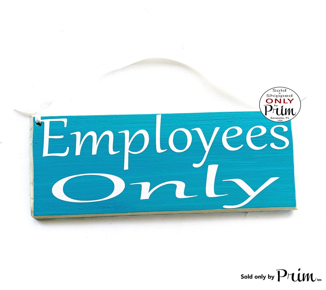 10x4 Employees Only Custom Wood Sign | Salon Shop Business Office Staff ...