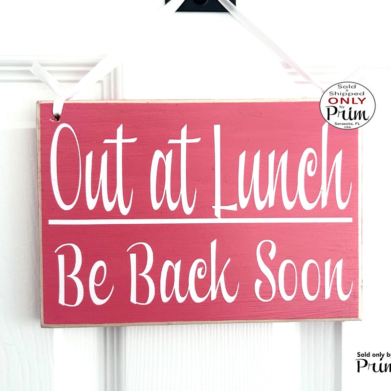 Out to Lunch Be Back at Sign - Etsy