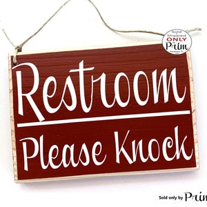8x6 Restroom Please Knock Custom Wood Sign | Office Business Door ...