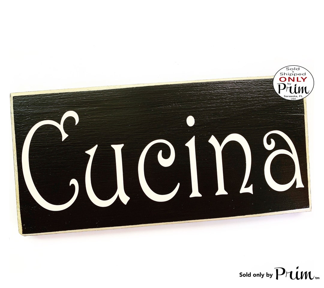 12x6 CUCINA Italian Kitchen Custom Wood Sign Mangia Cook Family Dining ...