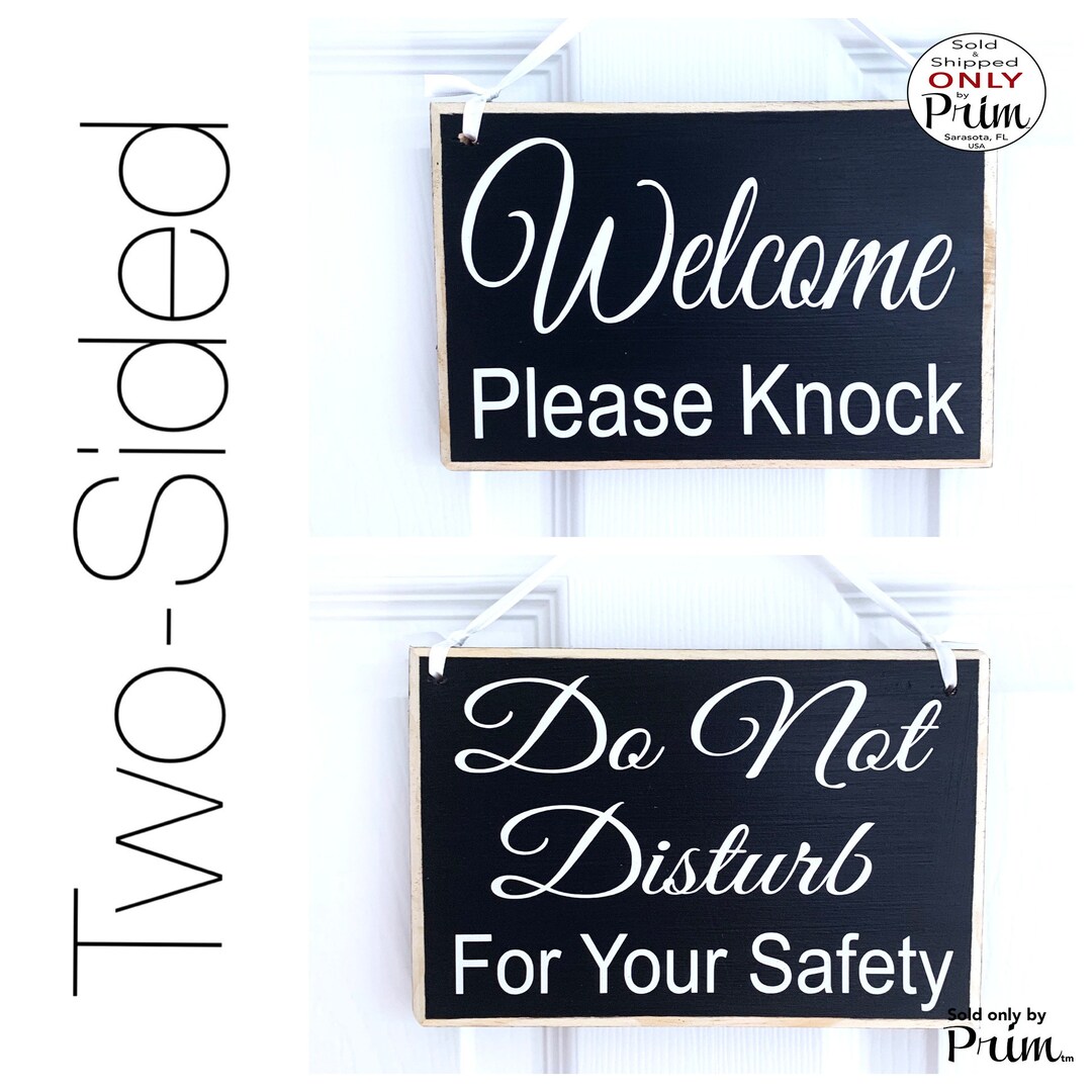 8x6 Welcome Please Knock Do Not Disturb for Your Safety Custom Wood ...