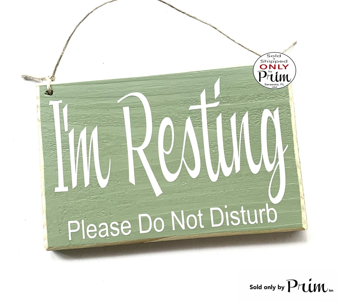 8x6 Resting Please Do Not Disturb Custom Wood Sign Shhh Soft Voices Not ...