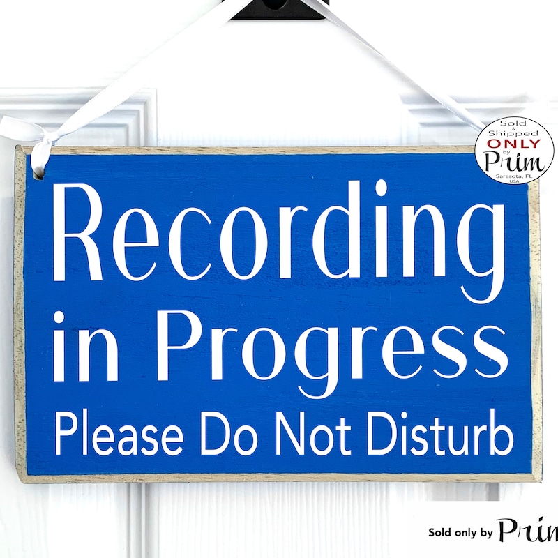 Recording in Progress Sign - Etsy