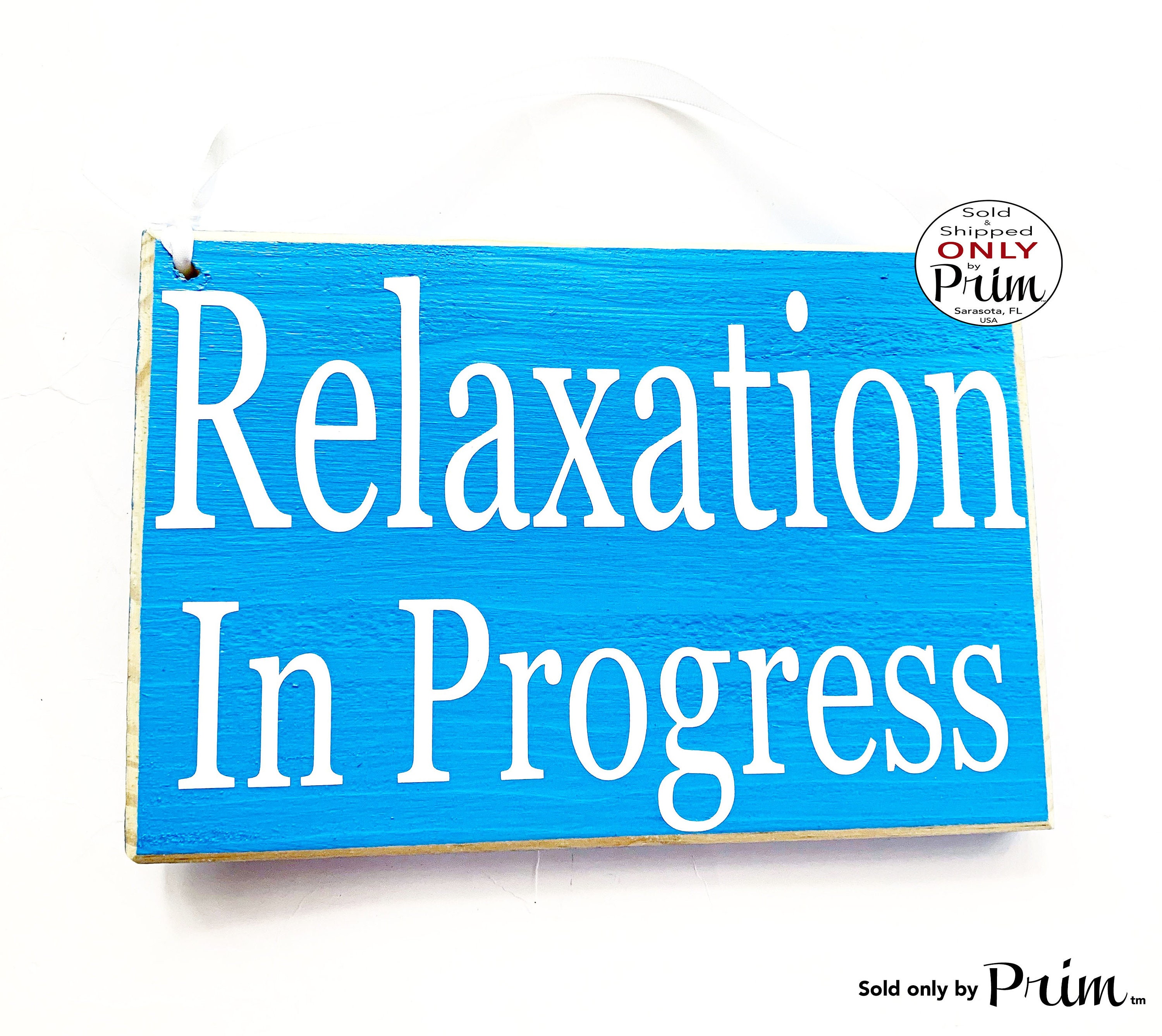 8x6 Relaxation in Progress Session Do Not Disturb Spa Salon Custom Wood ...