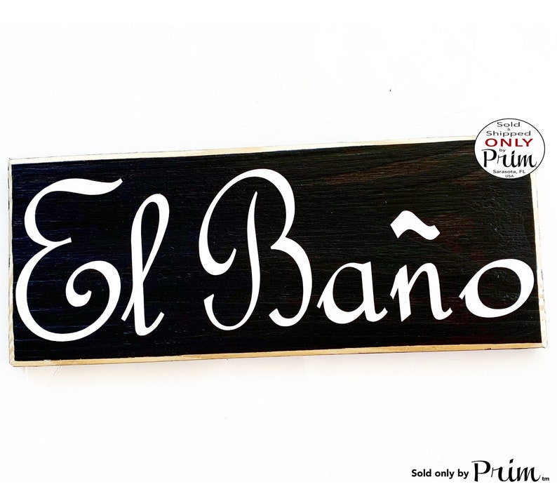 14x6 El Bano Bath Spanish Custom Wood Sign Restroom Bathroom - Etsy