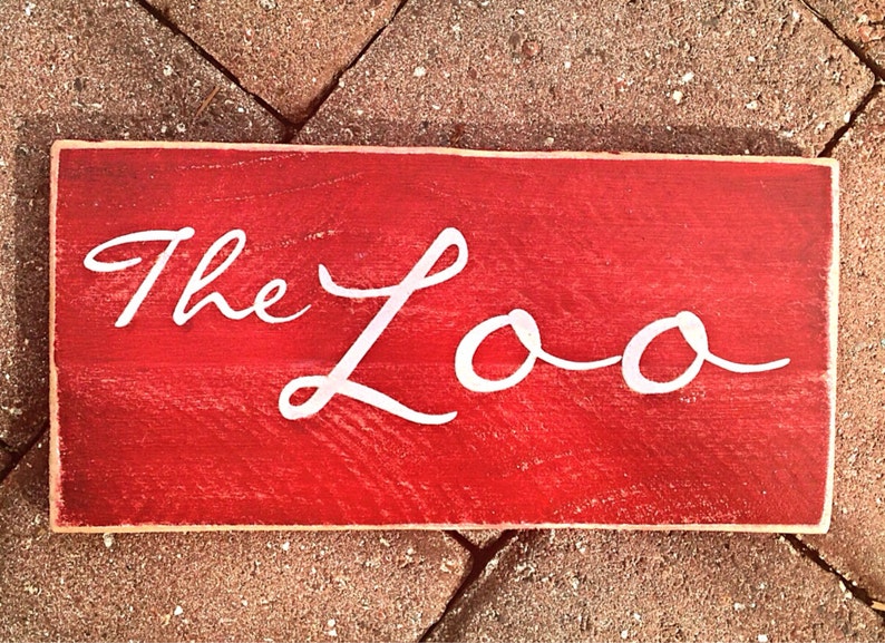 12x6 the Loo Custom Wood Sign Restroom Bath Bathroom Wall - Etsy
