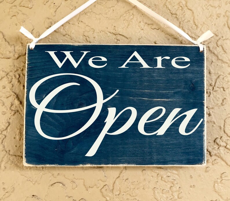 10x8 We Are Open Closed Business Hours Custom Wood Sign Salon | Etsy