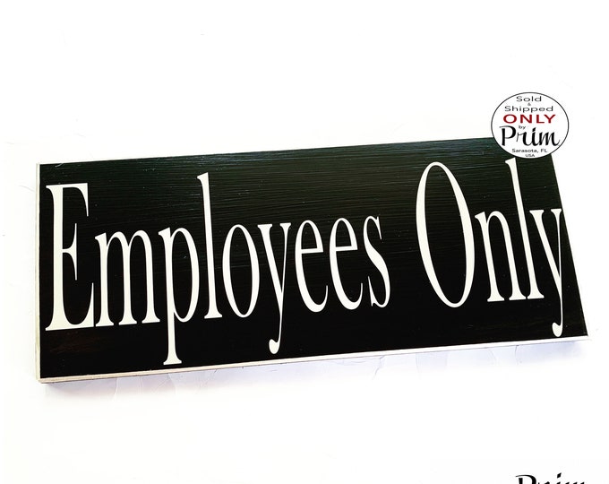 10x4 Employees Only Custom Wood Sign | Salon Shop Business Office Staff ...