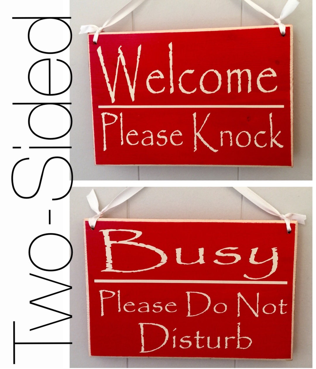 8x6 Two Sided: Welcome Please Knock Busy Please Do Not Disturb Custom ...