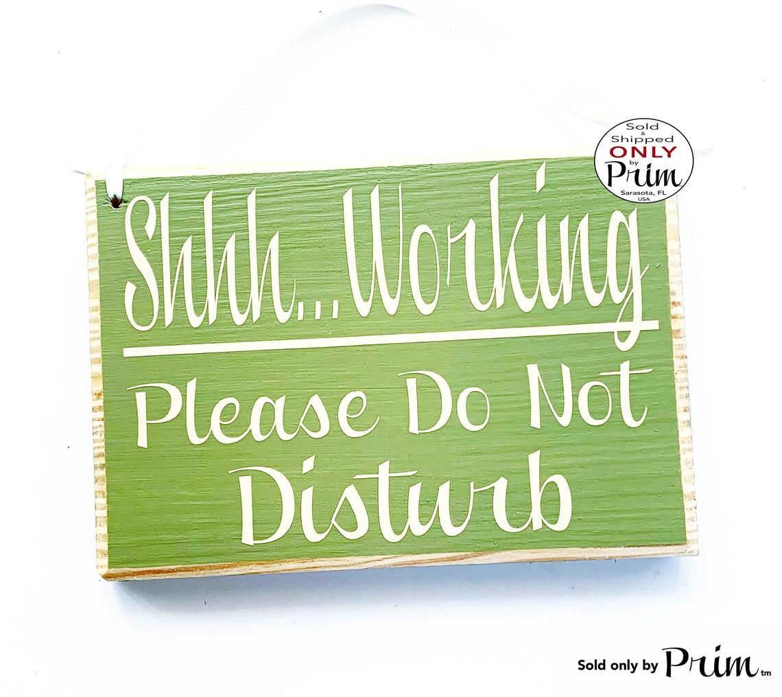 8x6 Shhh Working Please Do Not Disturb Custom Wood Sign | Etsy