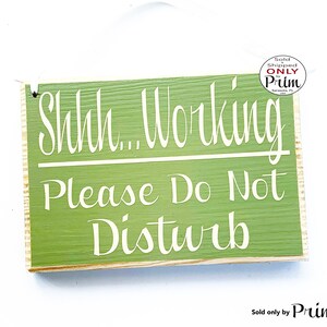 8x6 Shhh Working Please Do Not Disturb Custom Wood Sign Virtual ...