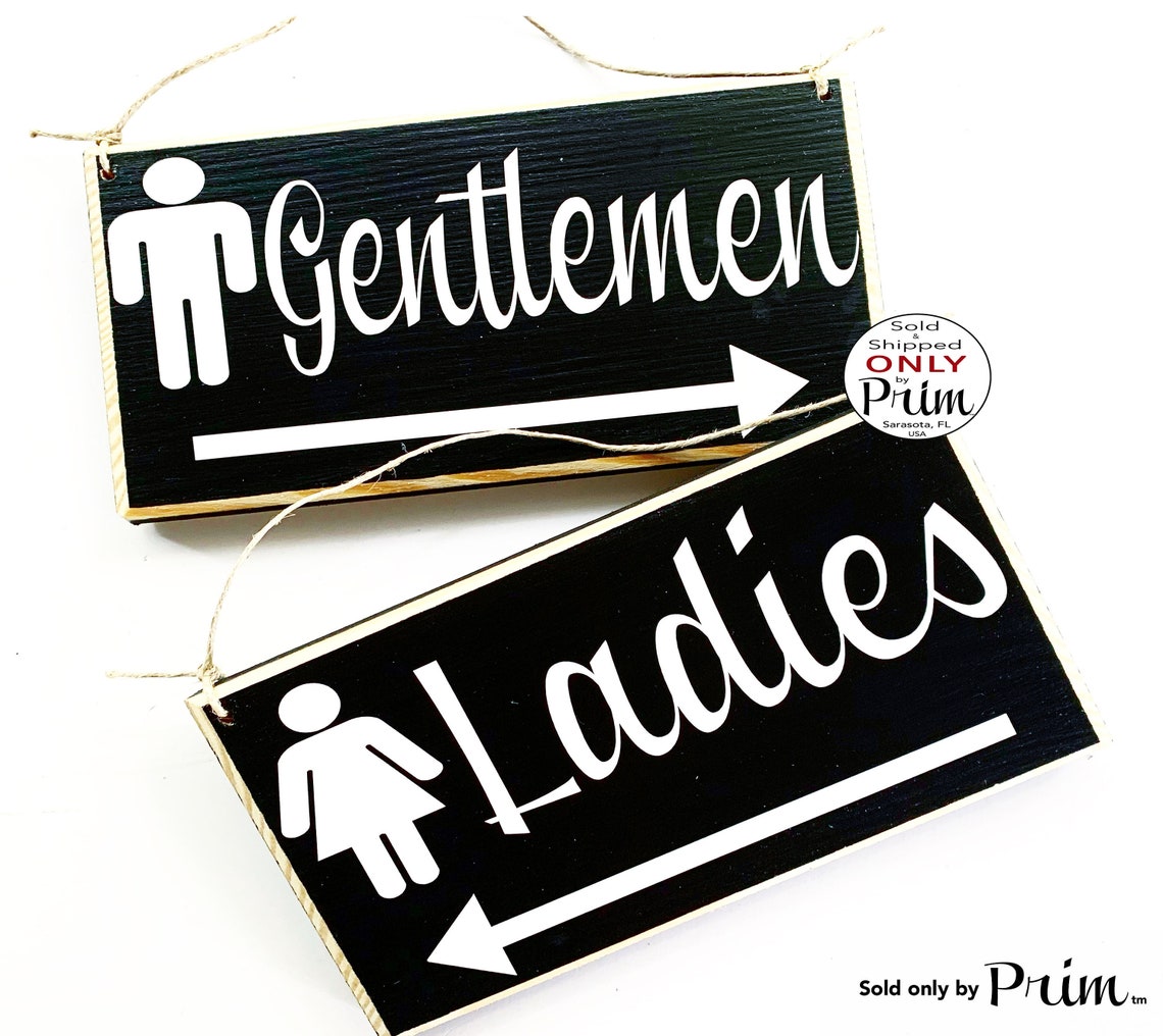 10x6 Ladies and Gentlemen Symbol Directional Arrow Custom Wood - Etsy