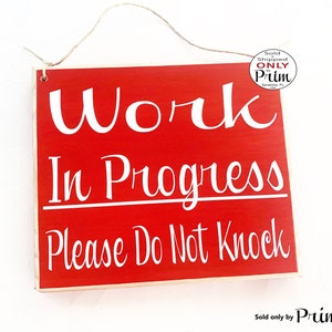 8x8 Work in Progress Please Do Not Knock Custom Wood Sign | in Session ...