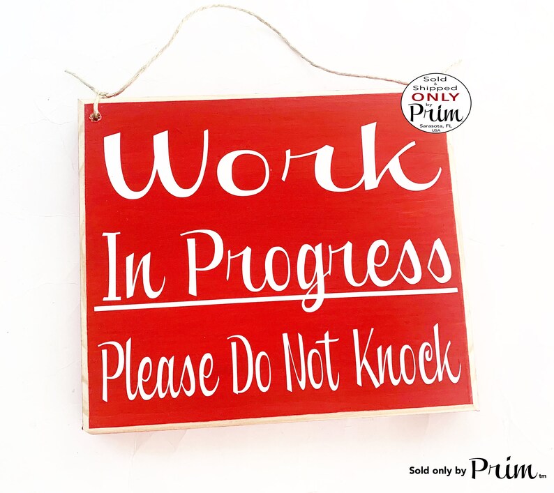 8x8 Work in Progress Please Do Not Knock Custom Wood Sign in - Etsy