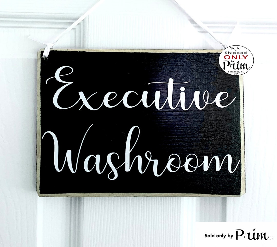 8x6 Executive Washroom Custom Wood Sign | Employees Only Restroom WC ...