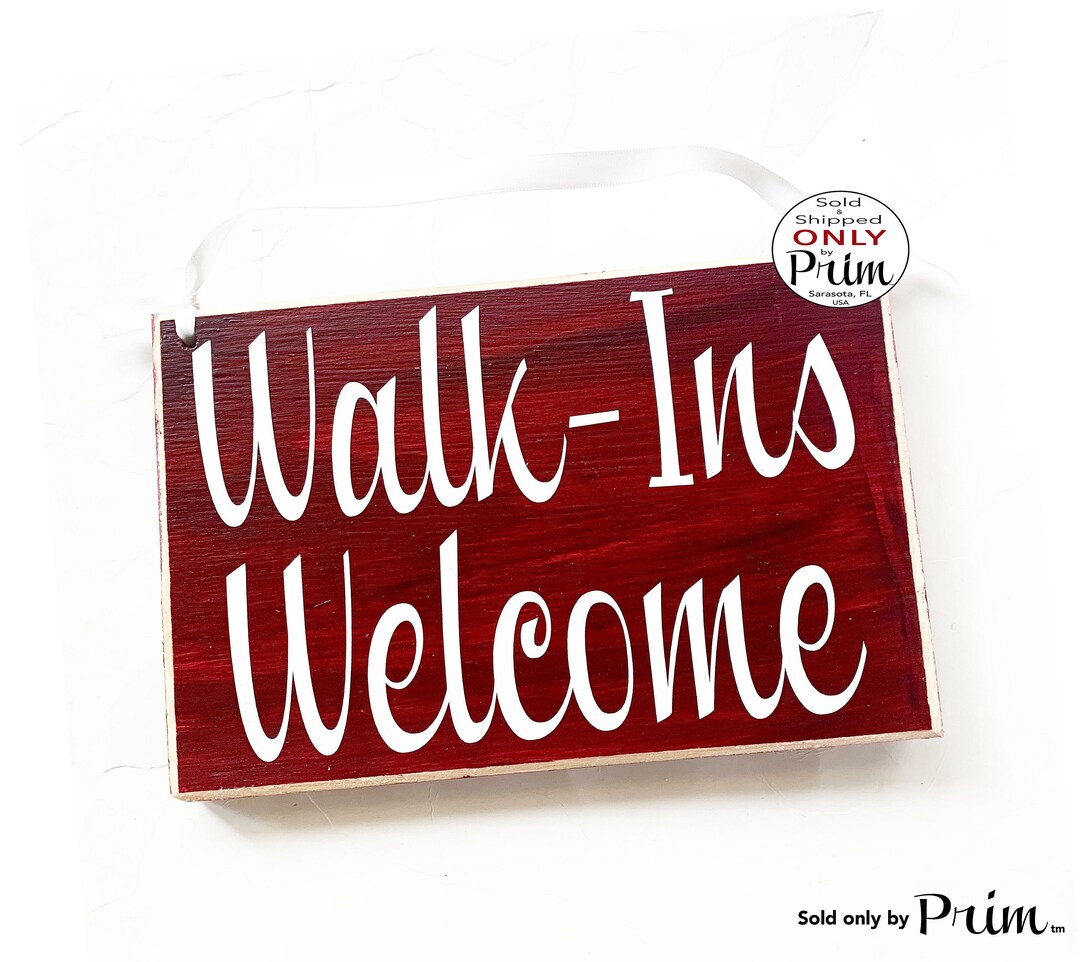8x6 Walk-ins Welcome Custom Wood Sign | Office Business Salon Spa ...