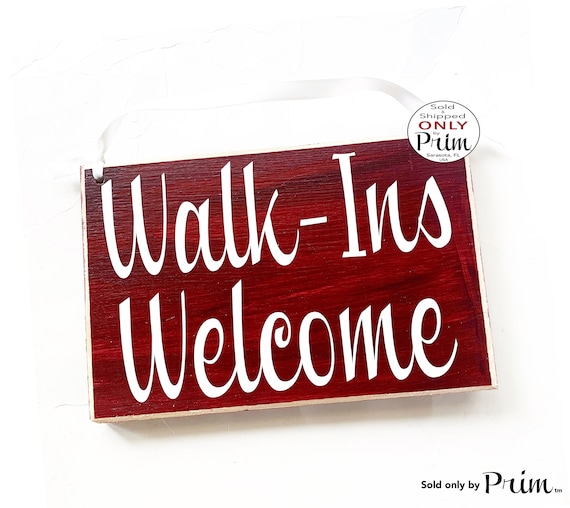 8x6 Walk-ins Welcome Custom Wood Sign Office Business Salon | Etsy