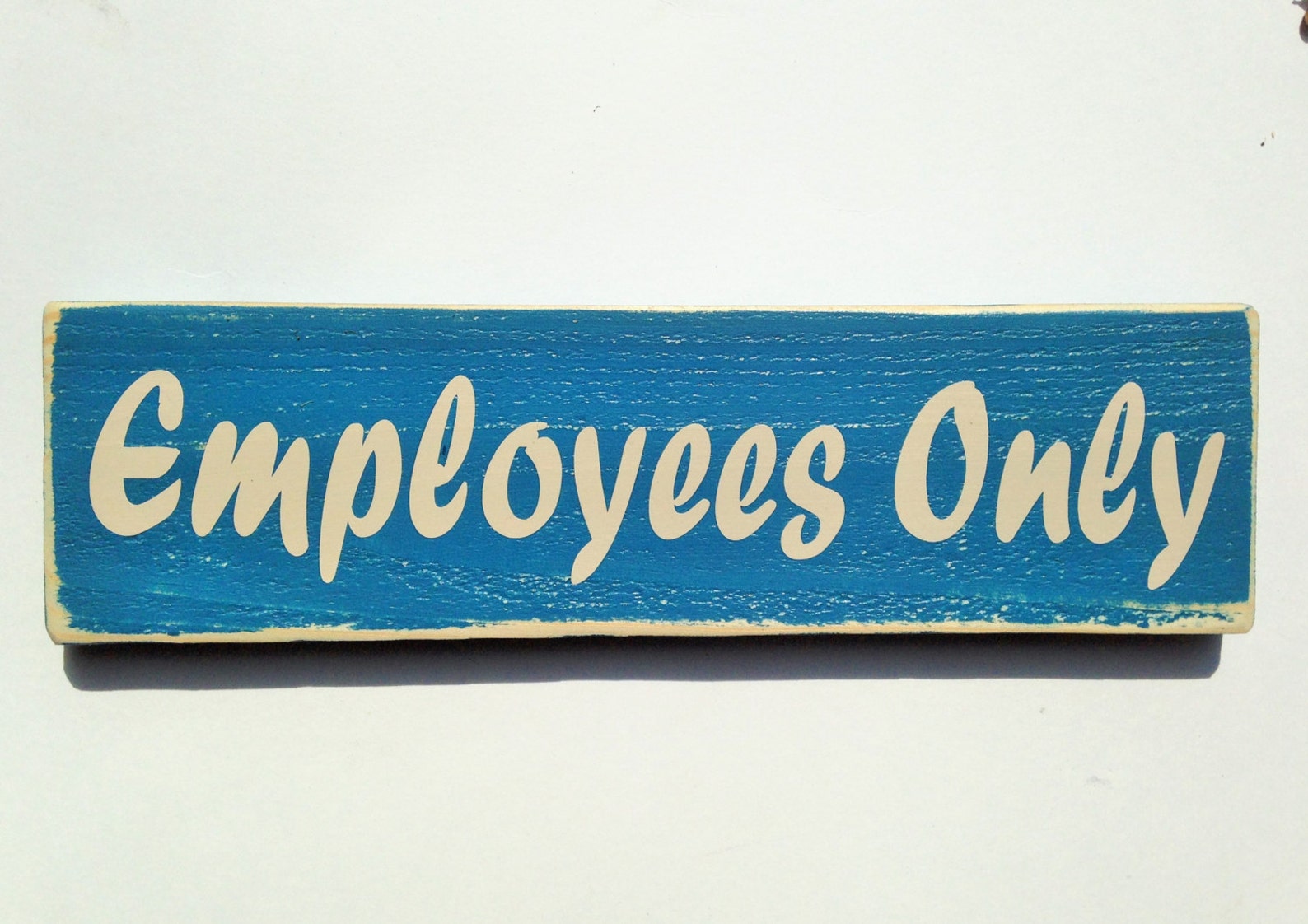 12x4 EMPLOYEES ONLY Custom Wood Sign Office Business Staff | Etsy