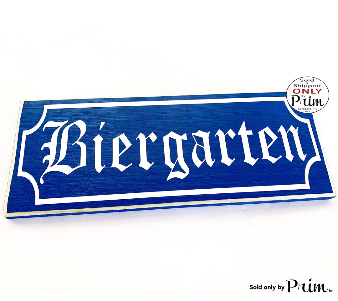 14x6 BIERGARTEN Custom Wood Sign Wall Welcome German Hanger Willkommen ...