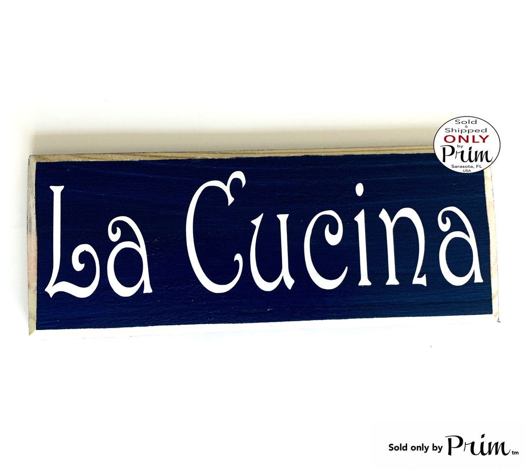 10x4 La Cucina Italian Custom Wood Sign | Mangia Kitchen Cook Chef ...