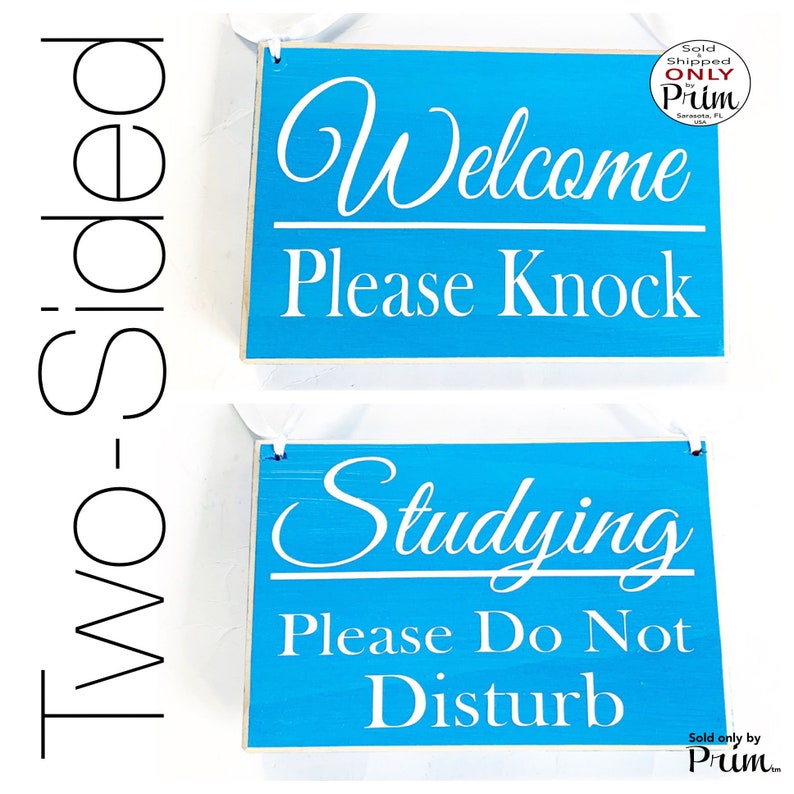 8x6 Welcome Please Knock Studying Please Do Not Disturb Custom Wood ...