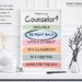 School Counselor Printable Door Sign Therapist Psychologist Classroom ...