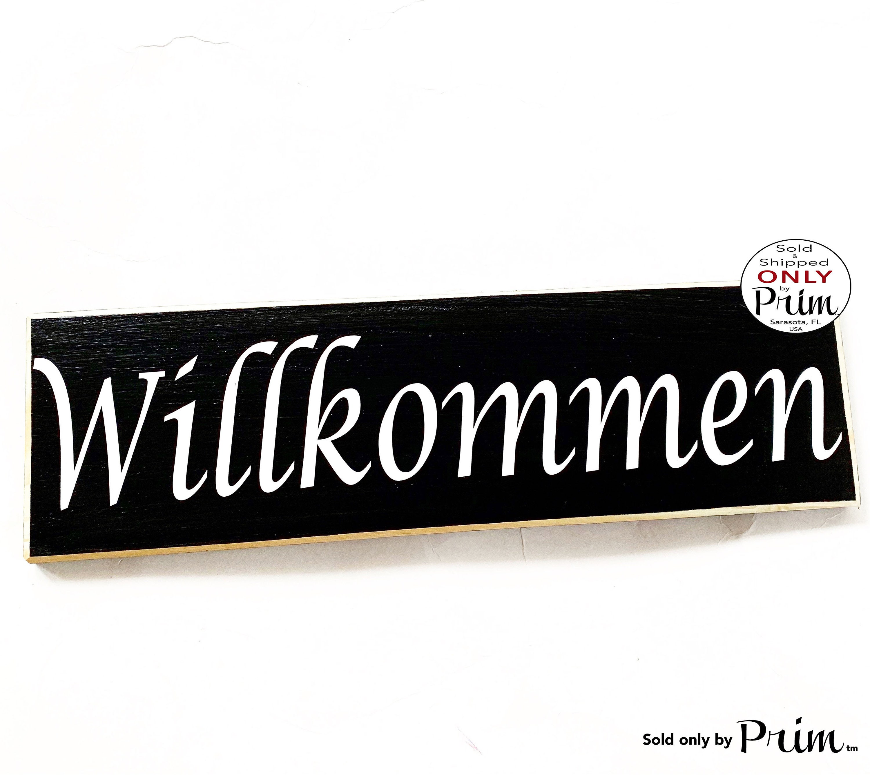 14x4 Willkommen German Welcome Deutsch Custom Wood Sign | Etsy