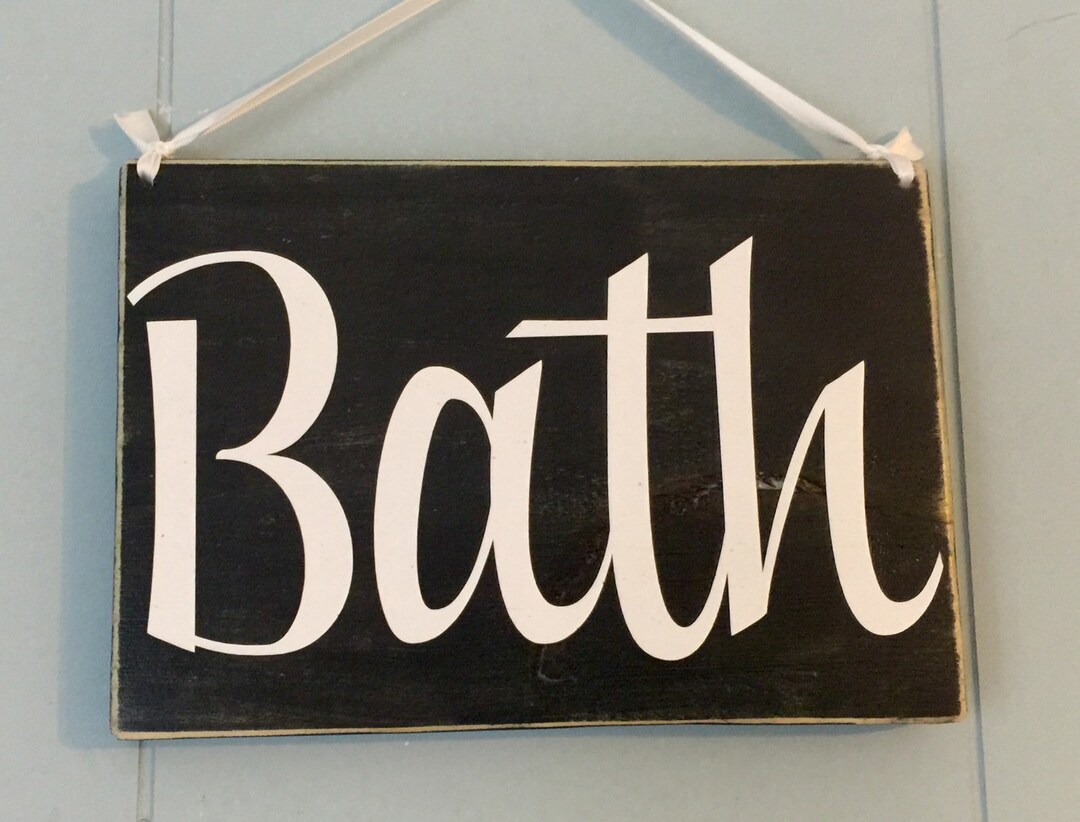 8x6 Bath Custom Wood Sign Restroom Bathroom Water Closet - Etsy