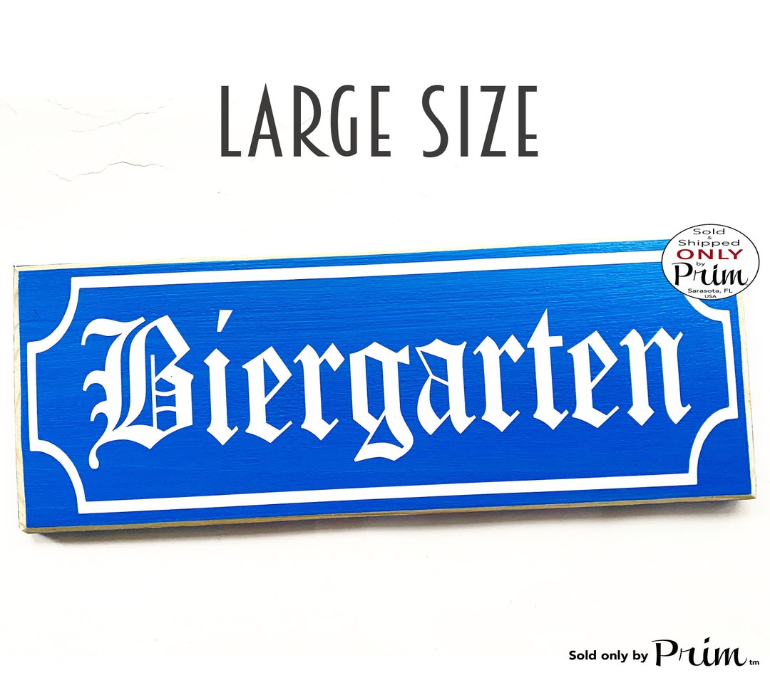 Large BIERGARTEN Custom Wood Sign 24x8 German Oktoberfest Beer Brats ...